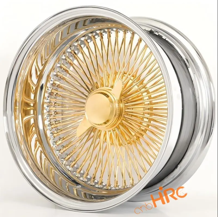 Gold/Chrome Wire Spoke Classic Wheels Custom Made – GRG INDUSTRIES